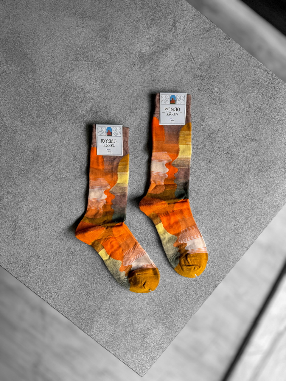 جوراب ساقدار Moxiao طرح Orange Art کد 654