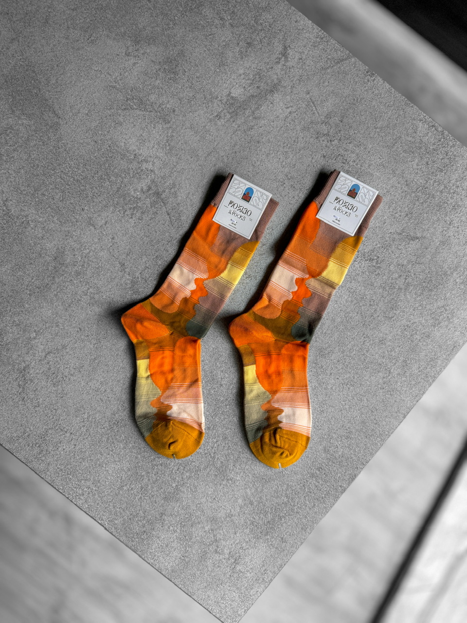 جوراب ساقدار Moxiao طرح Orange Art کد 654